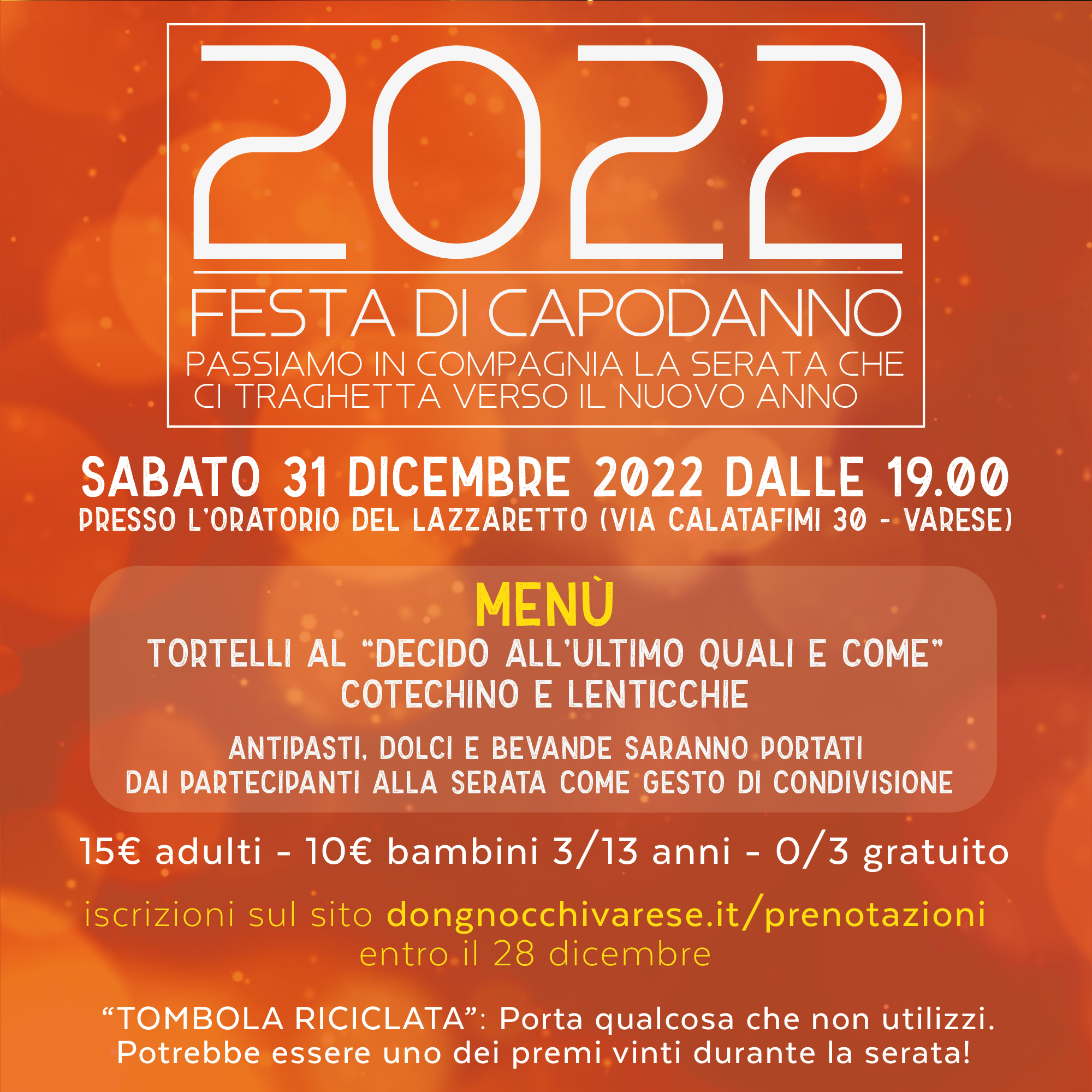 2022 – Capodanno insieme – Comunità Pastorale "Beato don Carlo Gnocchi"